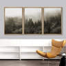 IDEA4WALL Framed Canvas Print Wall Art Woodland Nursery Decor Set Fog & Mist Over Blue Pine Tree ...